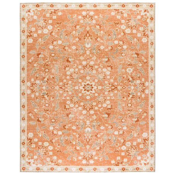 SAFAVIEH Martha Stewart Washable Rust/Beige 9 ft. x 12 ft. Machine ...