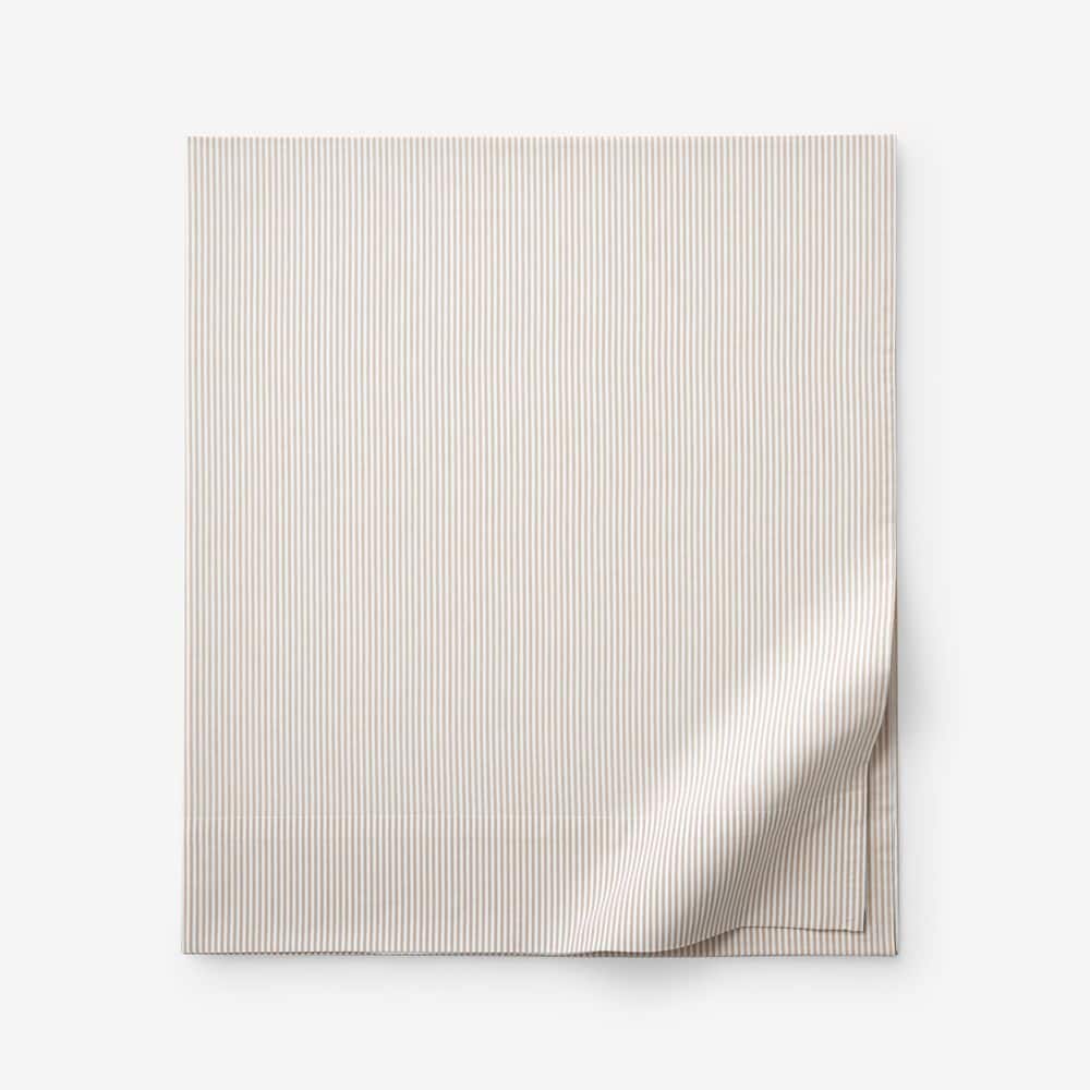 The Company Store Company Cotton Stripe Yarn-Dyed Tan Cotton Percale ...
