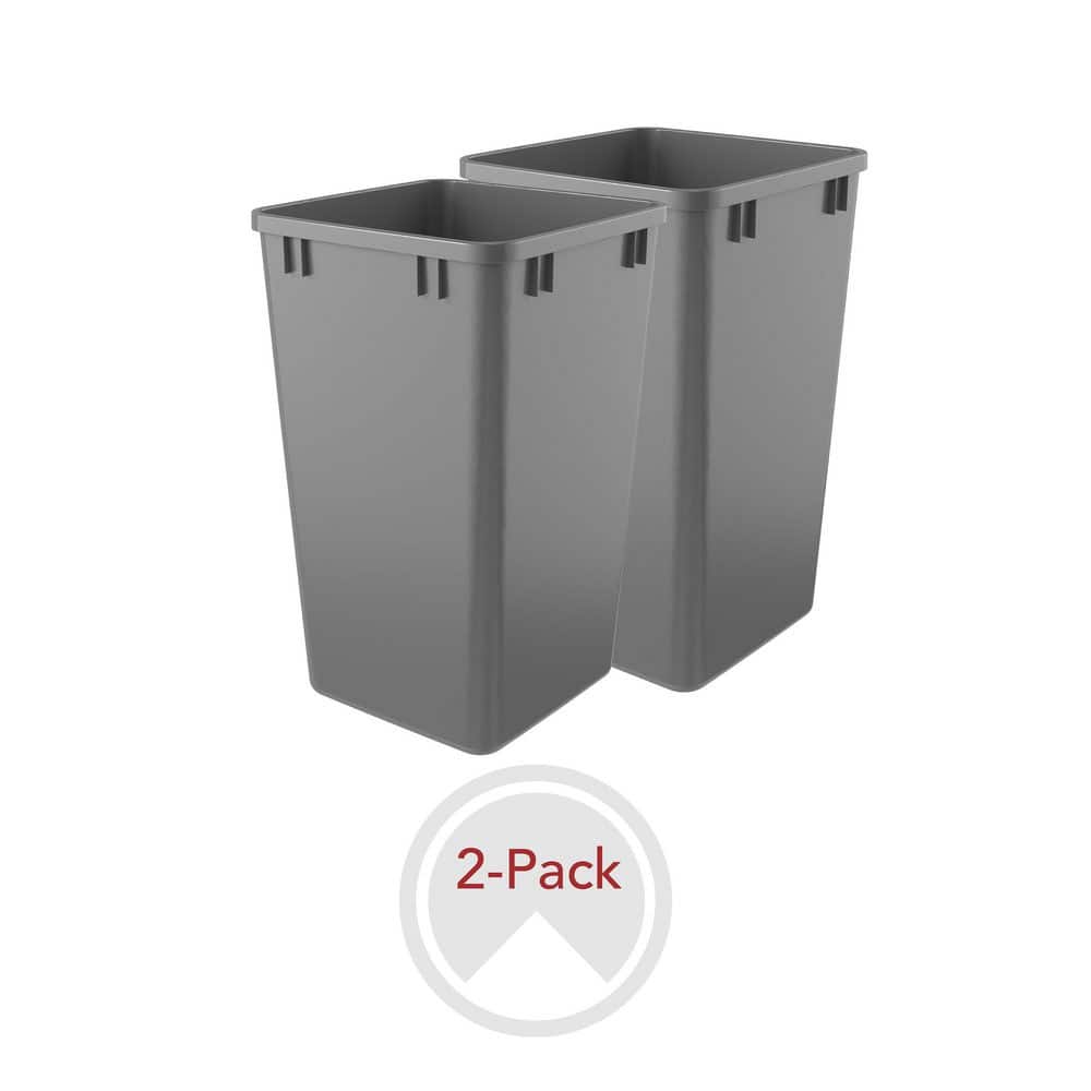 Rev-A-Shelf Polymer Replacement 27 qt. Trash Bin, Silver, 2-Pack RV ...