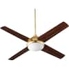 Quorum INTERNATIONAL Quest 52 in. Indoor Aged Brass Ceiling Fan with ...