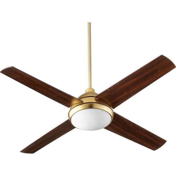 Quorum INTERNATIONAL Quest 52 in. Indoor Aged Brass Ceiling Fan with ...