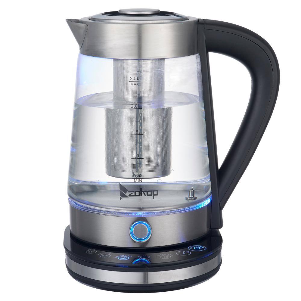 Karl home 10.4-Cup Glass and Stainless Steel Electric Kettle with ...