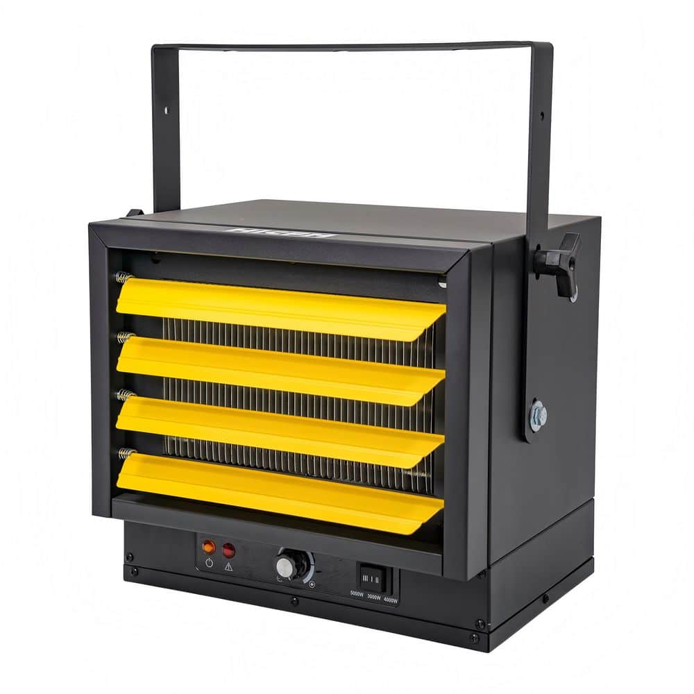5000 Watt Black Electric Garage Heater, Micathermic compact Forced Air ...