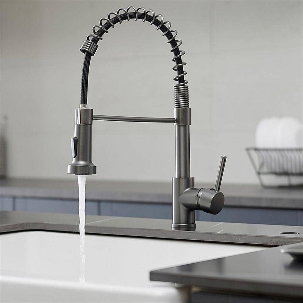 FLG Single Handle Pull Down Kitchen Faucet With Sprayer 1 Hole Kitchen ...