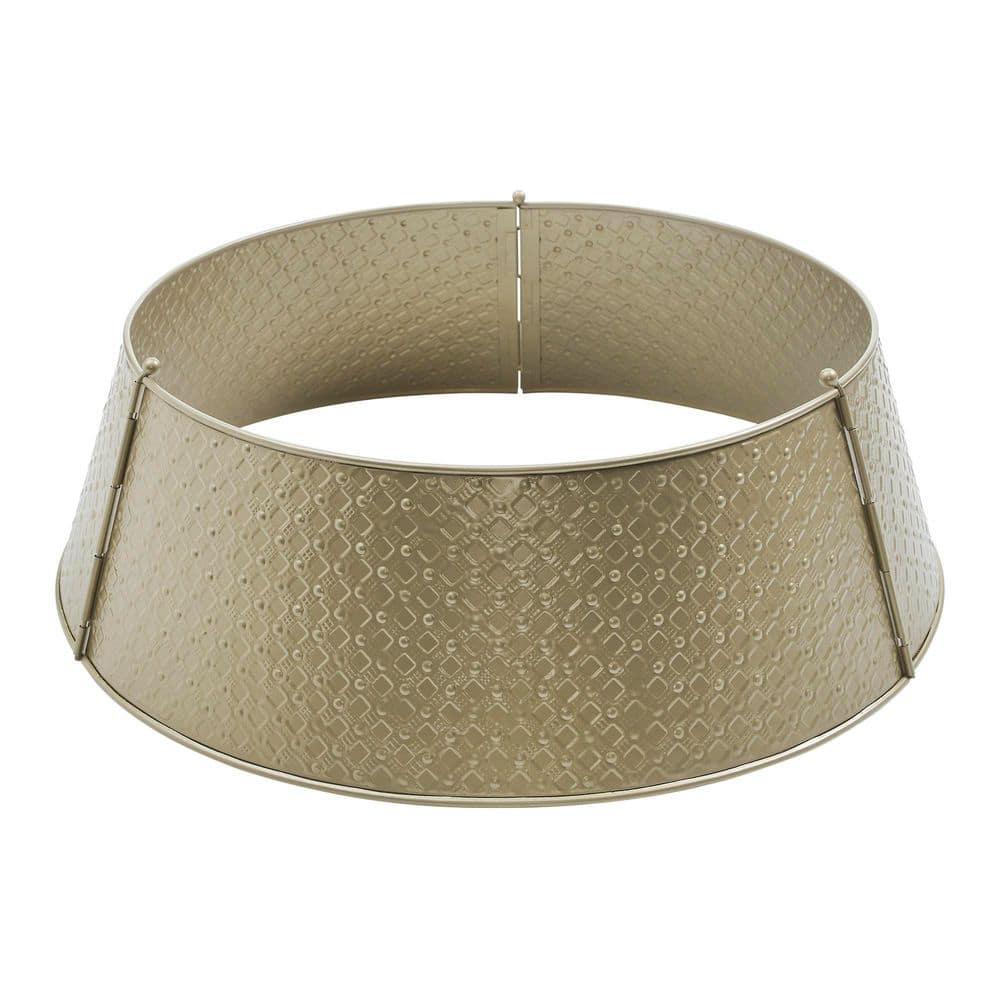 VHC Brands Lattice 24 in. D Antique Gold Metal Tree Collar 90061 - The ...