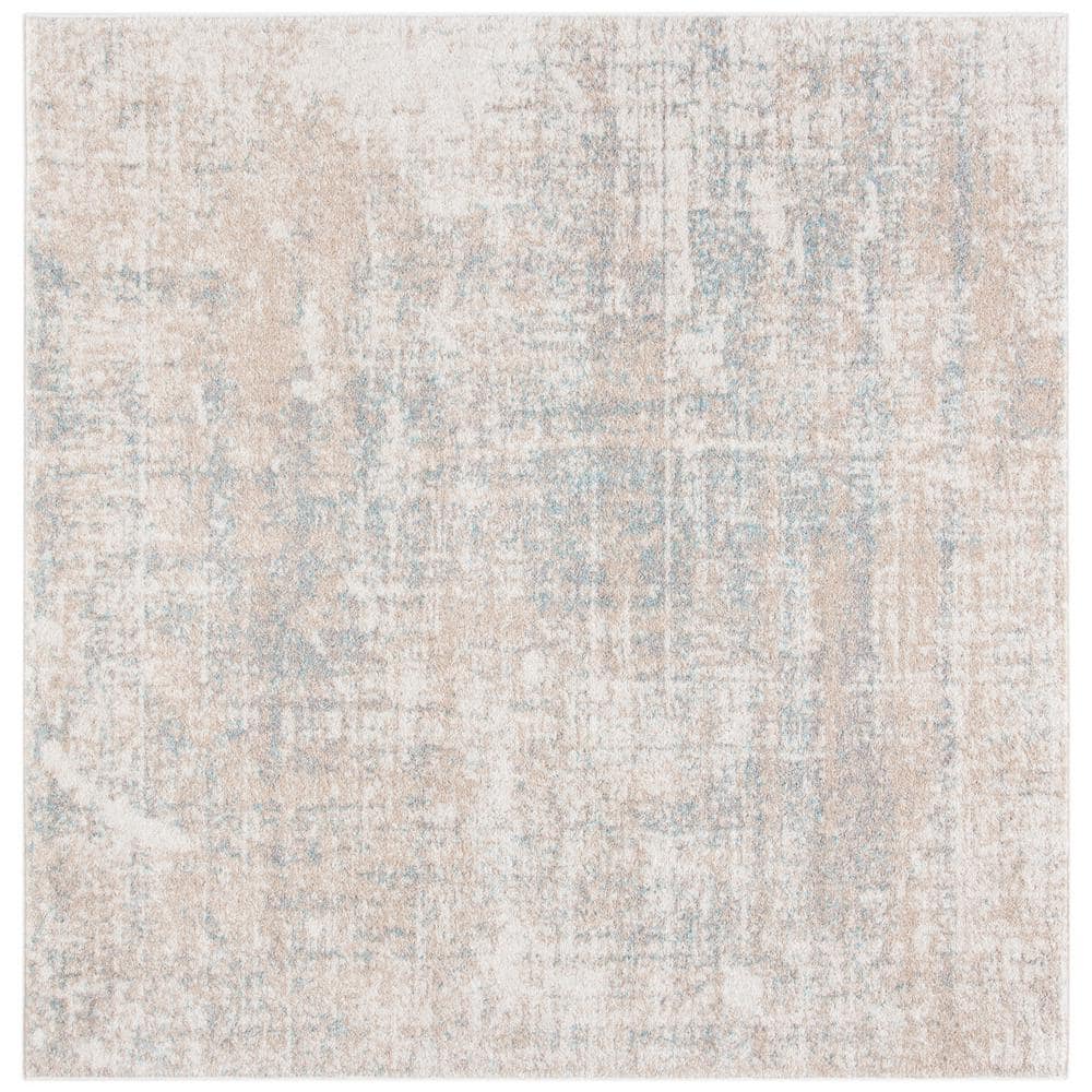 SAFAVIEH Adirondack Beige/Slate 8 ft. x 8 ft. Square Abstract Area Rug ...