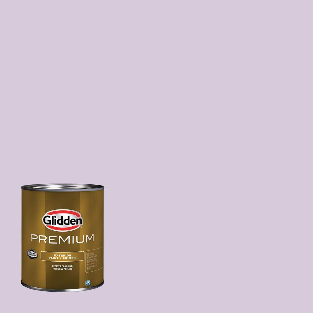 Glidden Premium 1 qt. Dusky Lilac PPG1176-3 Satin Exterior Latex Paint ...