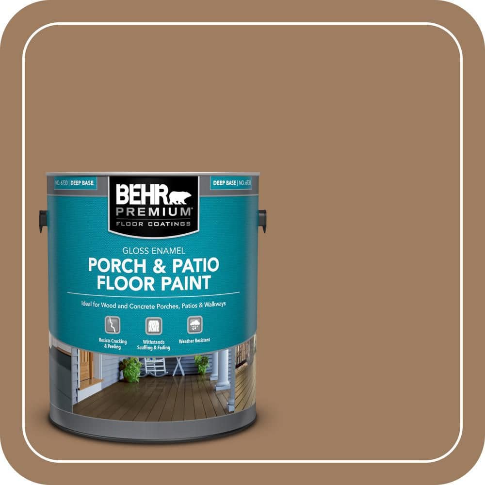 BEHR PREMIUM 1 gal. #BXC-08 Safari Brown Gloss Enamel Interior/Exterior ...