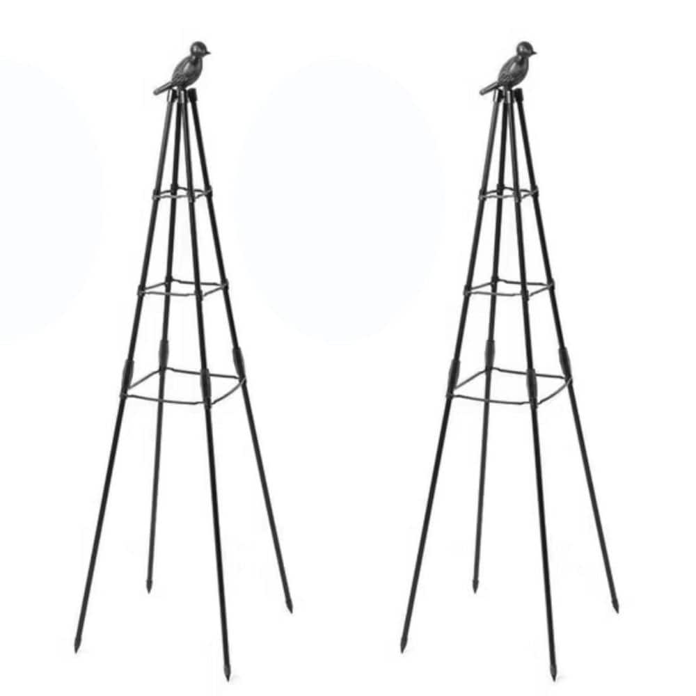 Phewnyzo 47 in. Adjustable Metal Garden Obelisk Trellis for Climbing ...