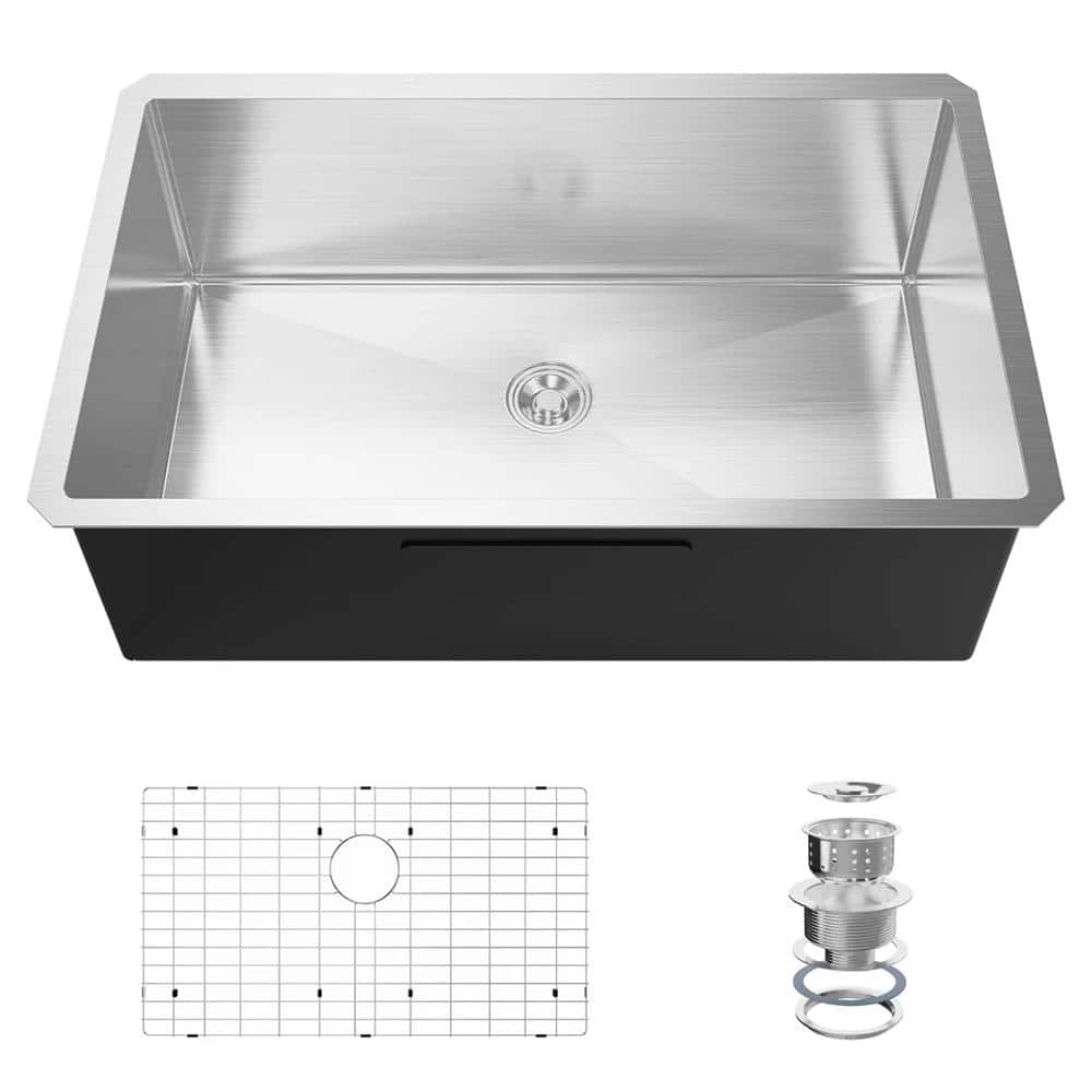 Karl home 30 in. Drop-in Single Bowl Stainless Steel Sink Kitchen with ...
