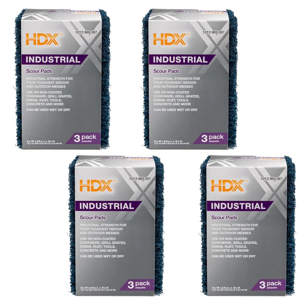 HDX Industrial Strength Scouring Pads (12-Pack) 1886-4 - The Home Depot