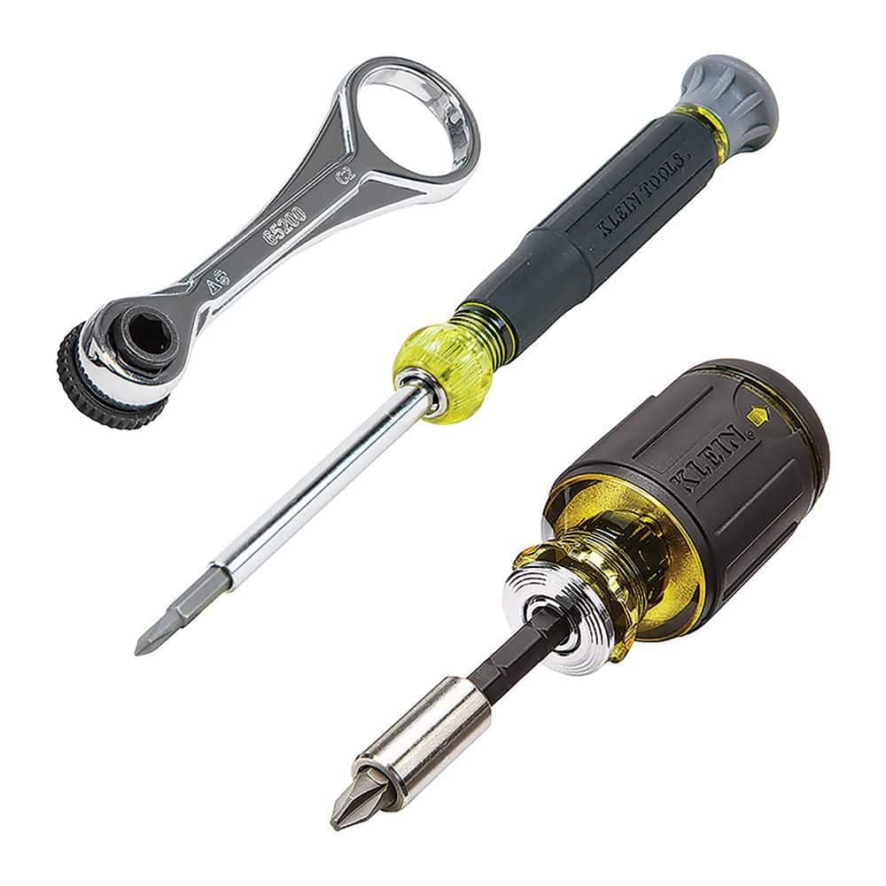 Klein Tools Multi-Bit Screwdriver and Mini Ratchet Tool Set (3-Piece ...