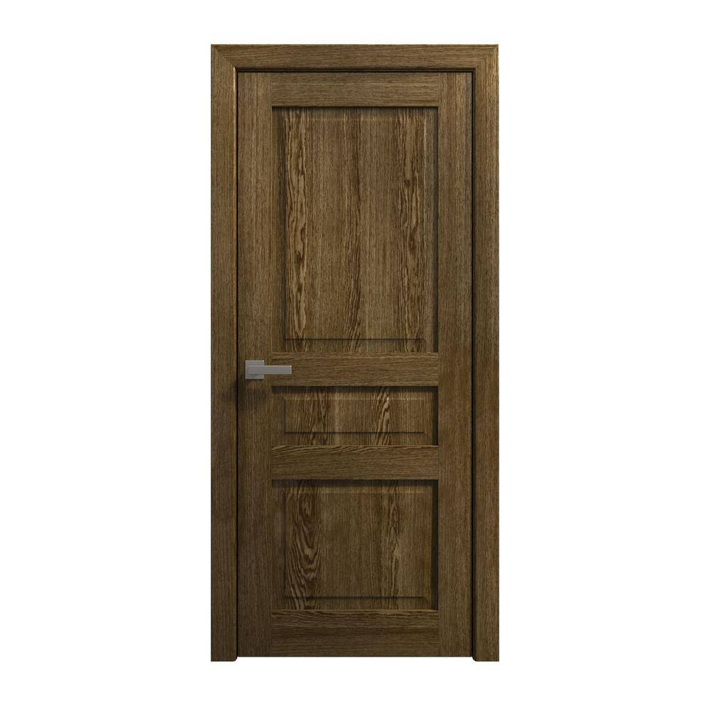 Sartodoors 30 in. x 80 in. Painted White Oak Solid Wood Swing Door With ...