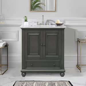 Avanity Thompson 49 in. Single Sink French White Bath Vanity with ...