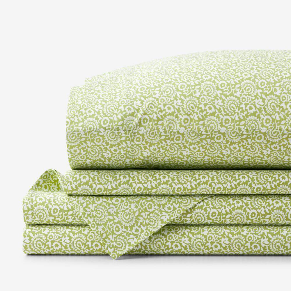 The Company Store Company Cotton Mini Garden Floral Lime Green Cotton ...