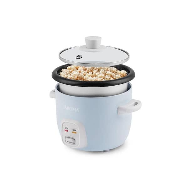 AROMA 4 Cup Grain and Rice Cooker, Blue ARC302NGBL - The Home Depot