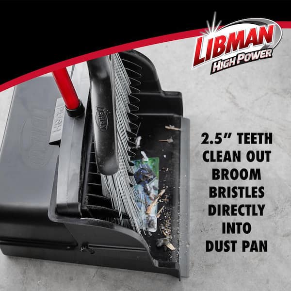 Libman 16 in. High Power Large Scoop Upright Dustpan with Steel Handle ...
