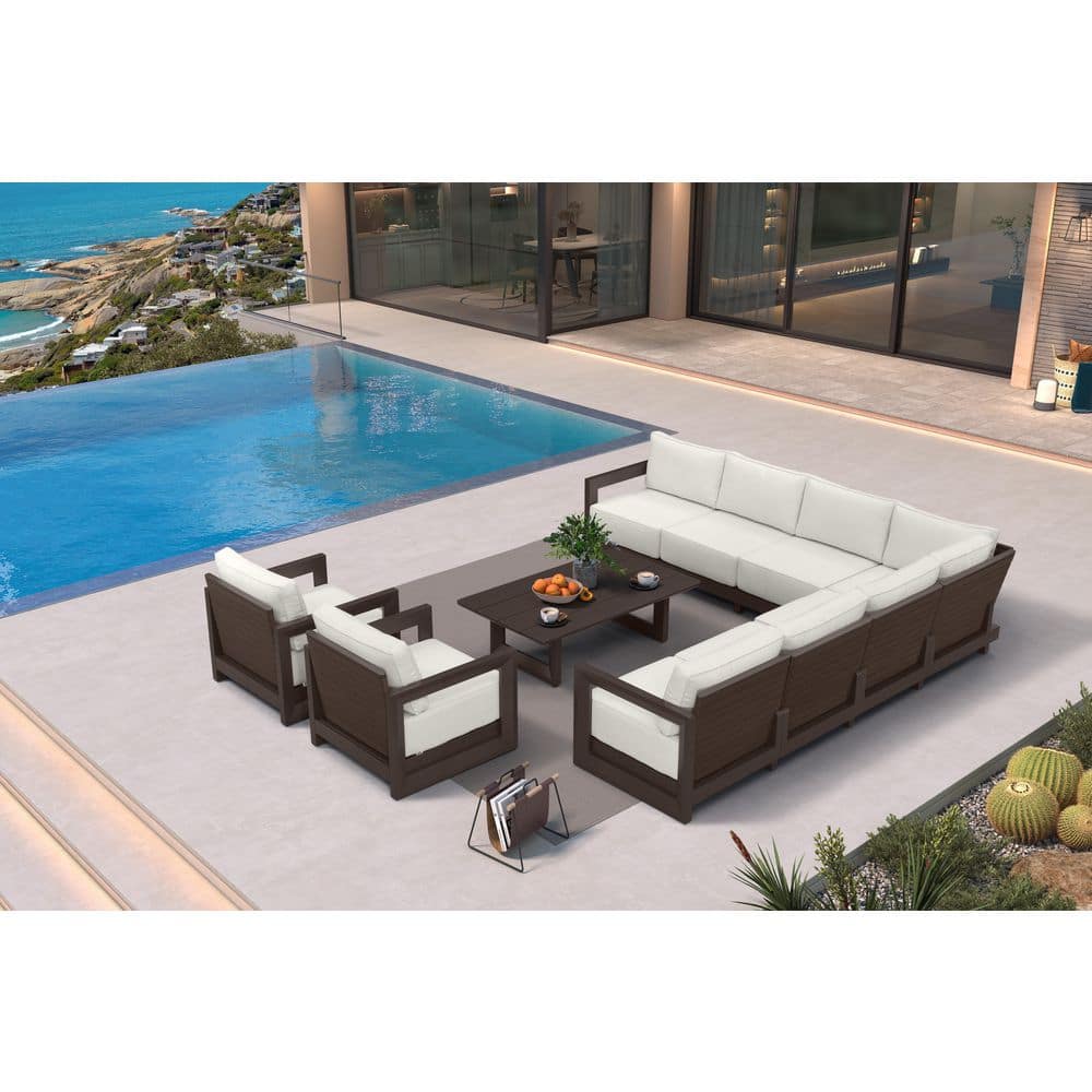 PURPLE LEAF 10-Piecess Patio Conversation Sets All Weather Outdoor ...