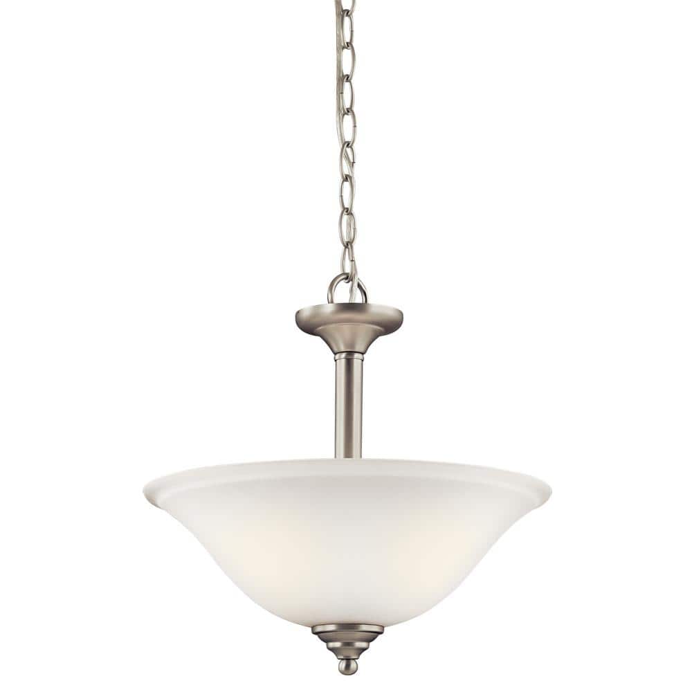 KICHLER Wynberg 15.25 in. 2-Light Brushed Nickel Transitional Shaded ...
