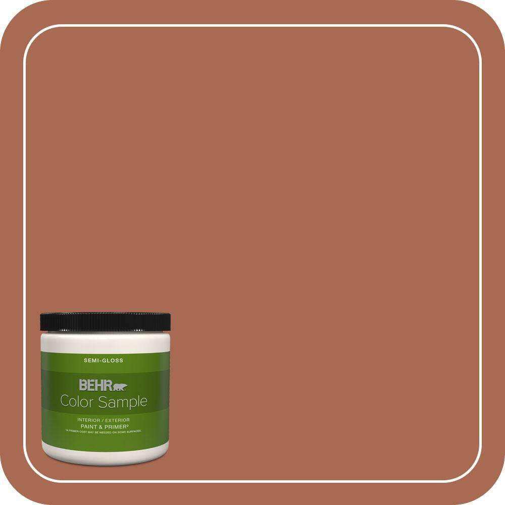 BEHR PREMIUM PLUS 8 oz. #220D-7 Mojave Sunset Semi-Gloss Interior ...