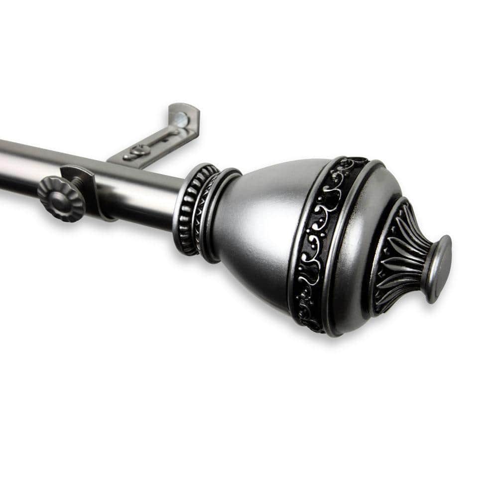 Rod Desyne 120 in. - 170 in. Telescoping Single Curtain Rod Kit in ...