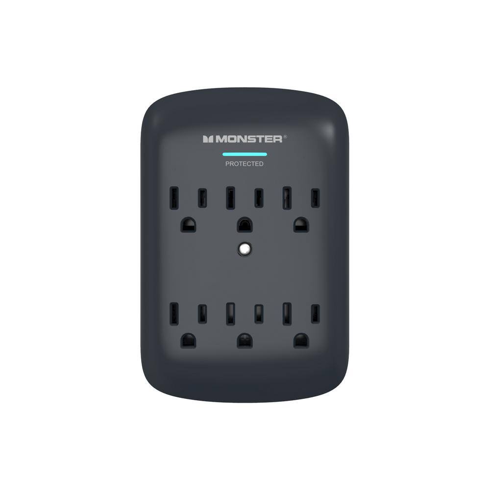 Monster 6-Outlet Wall Tap Surge Protector 5000 - The Home Depot