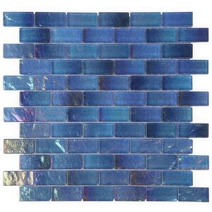 Ivy Hill Tile Speckle Tropical Blue 3 in. x 0.31 in. Polished Glass ...