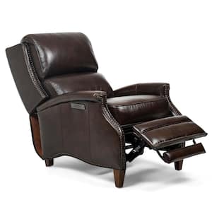 LY & S Collection 38.5 in. W Brown Wiley Leather Gel Zero Gravity Power ...