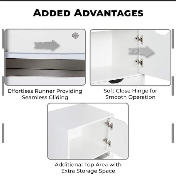 HOMESTOCK White Wood 6-Drawer Vertical File Cabinet-41 in. H x 16 in. W ...