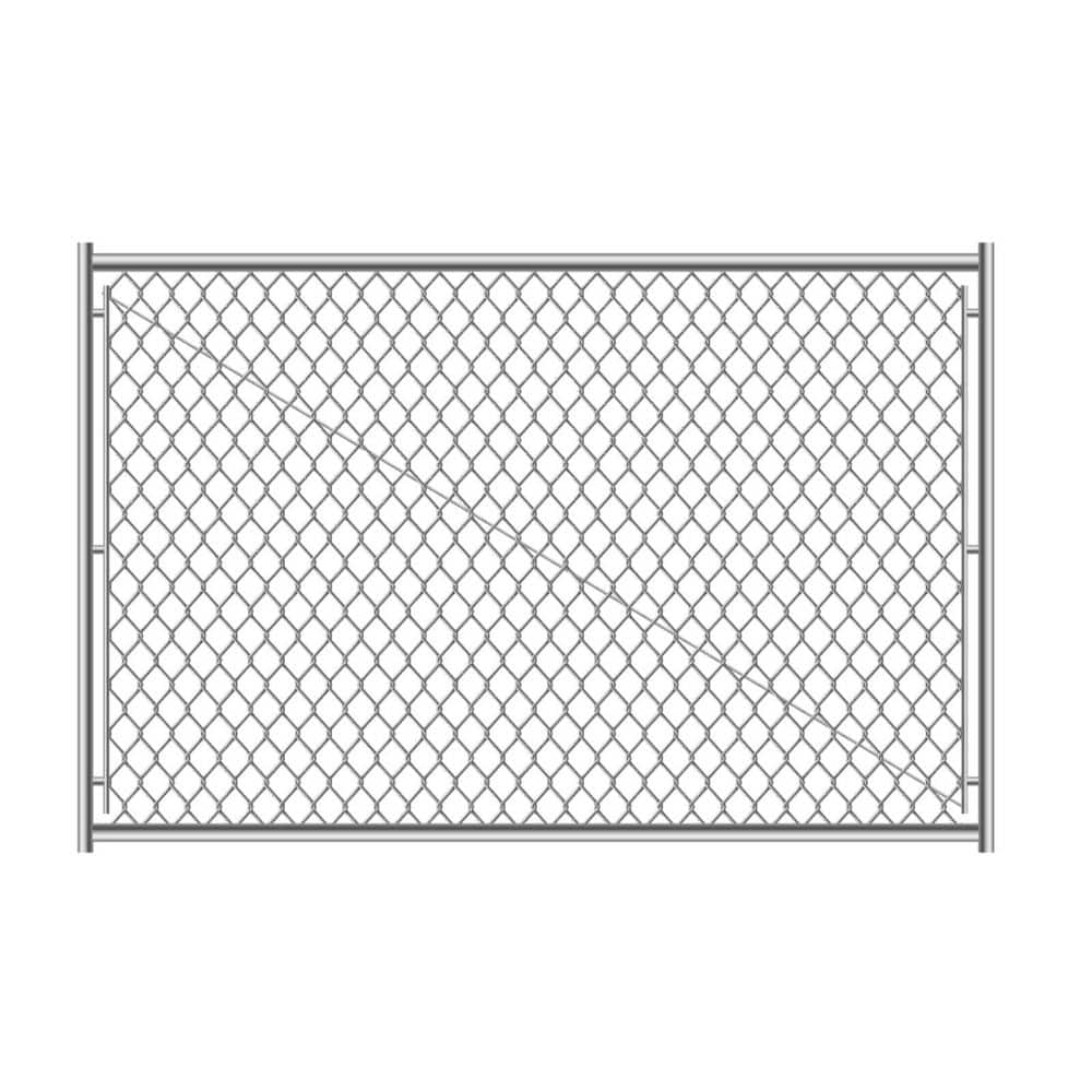 72 in. x 46 in. Silver Adjustable Chain Link Gate Kit for Outdoor ...