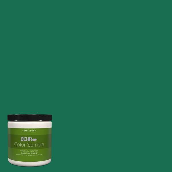 BEHR PREMIUM PLUS 8 oz. #S-H-470 Precious Emerald Semi-Gloss Interior ...