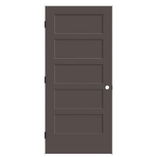 Masonite 36 in. x 80 in. 5-Panel Bayshore Right-Hand Solid Core Willow ...