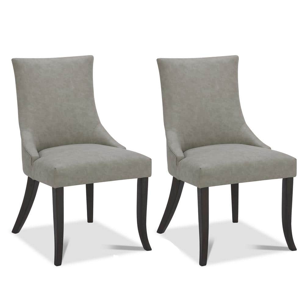 Spruce & Spring Thea Stone Gray Faux Leather Dining Chair (Set of 2 ...