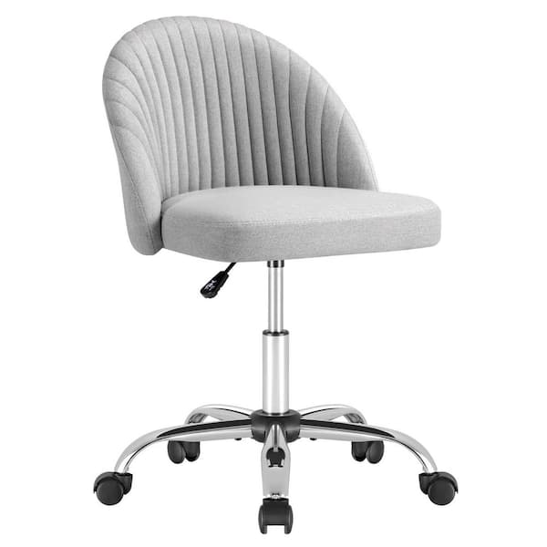 LACOO Fabric Channel Tufted Back Adjustable Height Ergonomic Vanity ...
