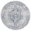 SAFAVIEH Madison Blue/Ivory 7 ft. x 7 ft. Border Floral Medallion ...