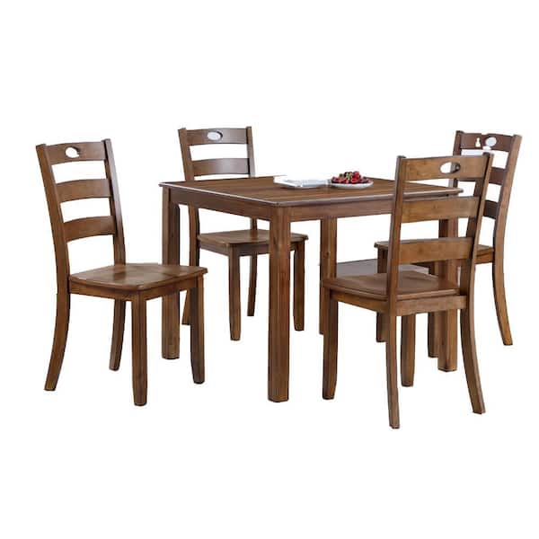 Benjara 36 in. Brown Wood 4 Legs Dining Table Seating 4 BM316087 - The ...