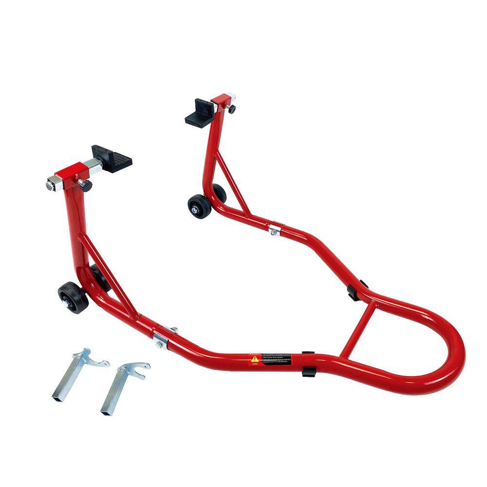 Amucolo Red Motorcycle Stand 850 lb. Sport Bike Rear Wheel Lift Swingarm Paddock Stands, U+L ...