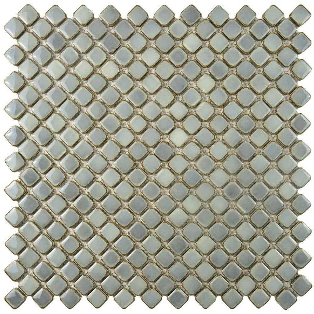 Merola Tile Hudson Diamond Grey Eye 6 in. x 6 in. Porcelain Mosaic Take ...