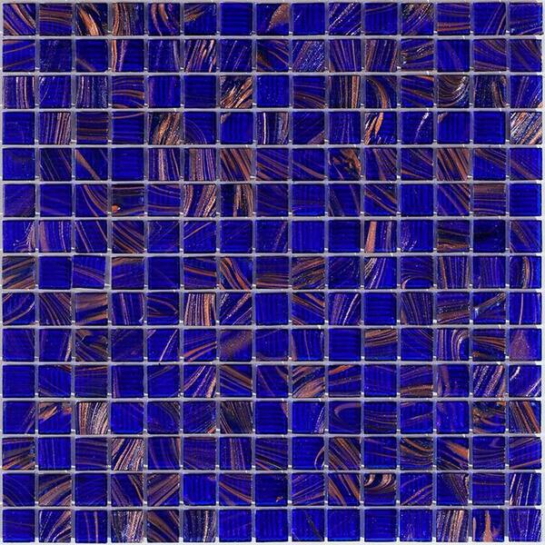 Apollo Tile Celestial 4" x 6" Glossy Royal Blue and Gold Glass Mosaic ...