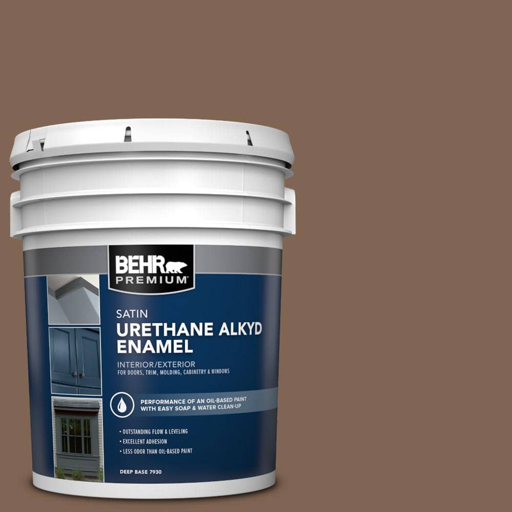 BEHR PREMIUM 5 gal. #N240-7 Joshua Tree Urethane Alkyd Satin Enamel ...