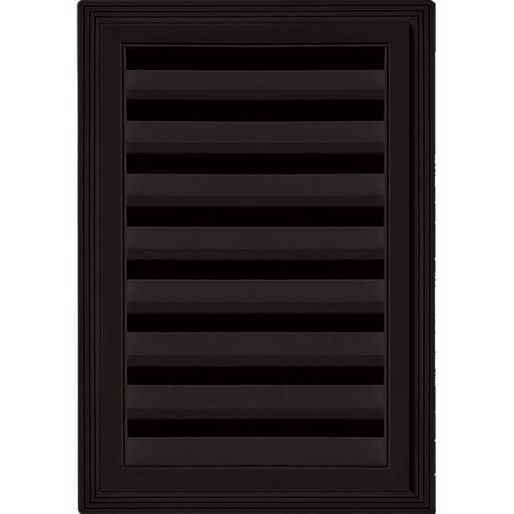 Builders Edge 12 in. x 18 in. Rectangle Gable Vent #002 Black ...