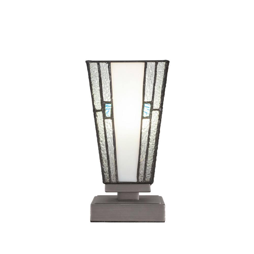 Lighting Theory Quincy 8.5 in. Graphite Accent Lamp with Glass Shade ...