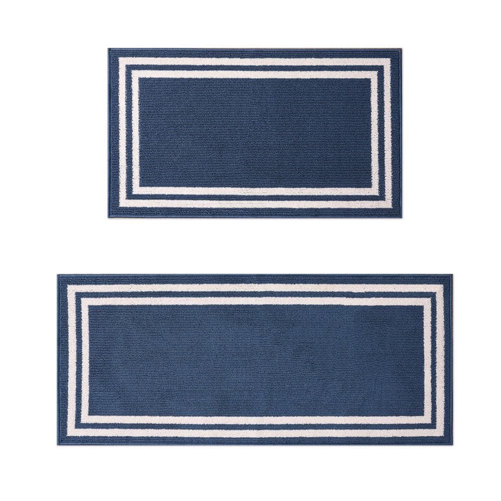 Laura Ashley Debbie Double Border 2-Tone Dusty Navy/Ivory 2 ft. x 5 ft ...
