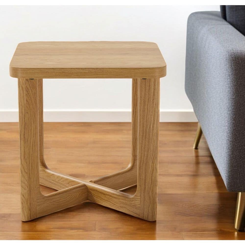 HomeRoots 24.00 in. Natural Square Solid Wood End Table 2000564936 ...