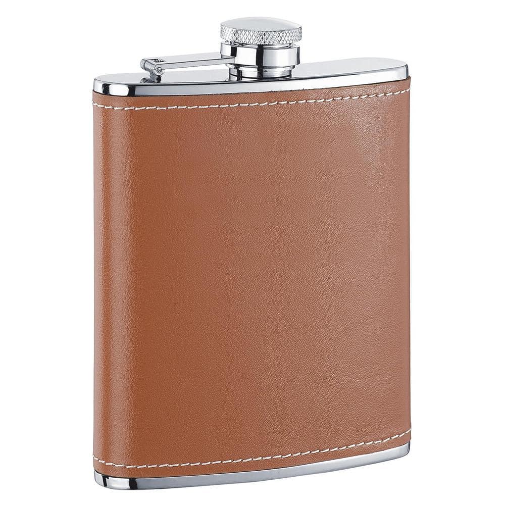 Visol Hound X Brown Leather Liquor Flask 6 oz. VF1118NP - The Home Depot