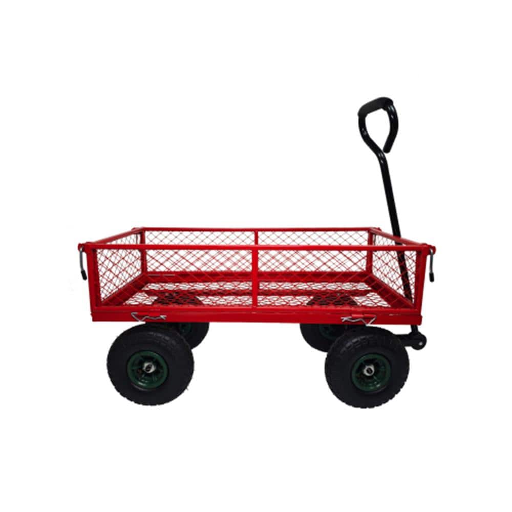 Misopily 3 cu. ft. Metal Mesh Heavy-Duty Wagon Outdoor Garden Cart in ...