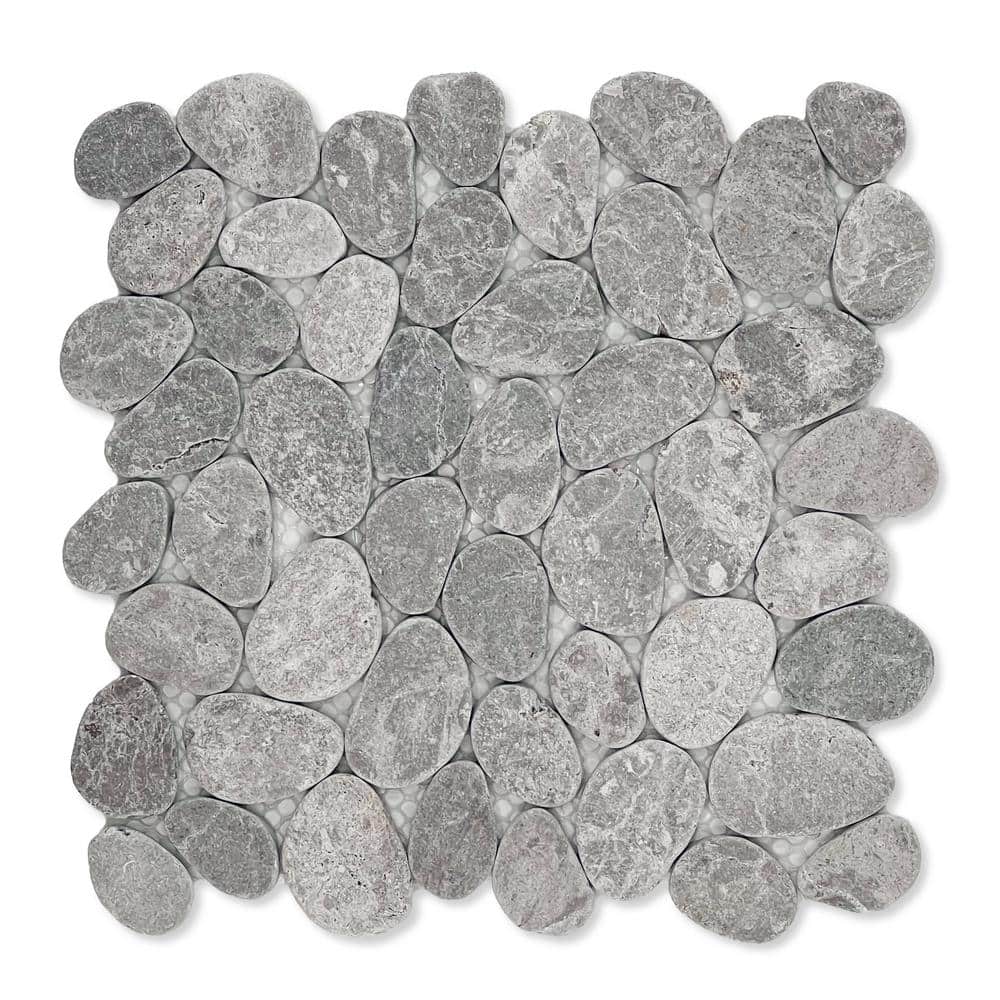CRUZ BAY STUDIO Pebble Marble Ash Grey 11-1/4 in x 11-1/4 in x 9.5mm ...