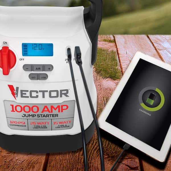 VECTOR 1000 Amp Jump Starter, Compressor, USB Power VECJ1C - The Home Depot