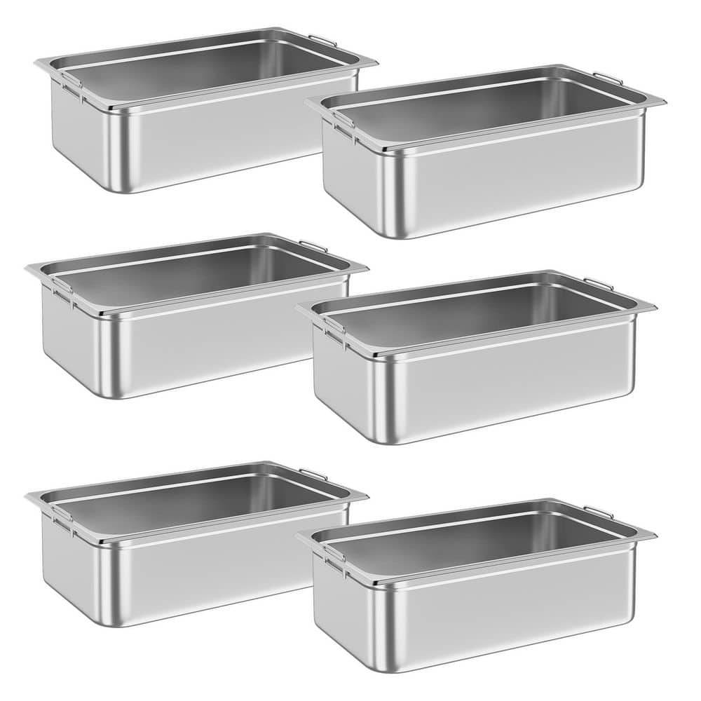 Garvee 6-Piece Stainless Steel Steam Table Hotel Pans, Full Size 6 in ...