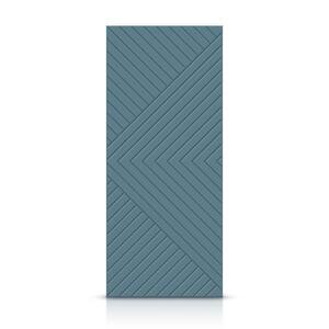 CALHOME 36 in. x 80 in. Dignity Blue Painted MDF Solid Core 2 Panel ...